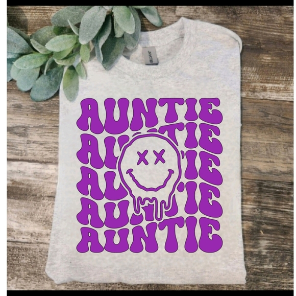 Gildan | Tops | Aunt Shirt Auntie Smiley Retro Popular Cute Trending ...